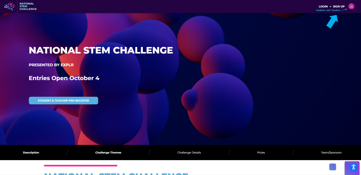 Students & Parents: Individual Student Sign Up – National STEM Challenge