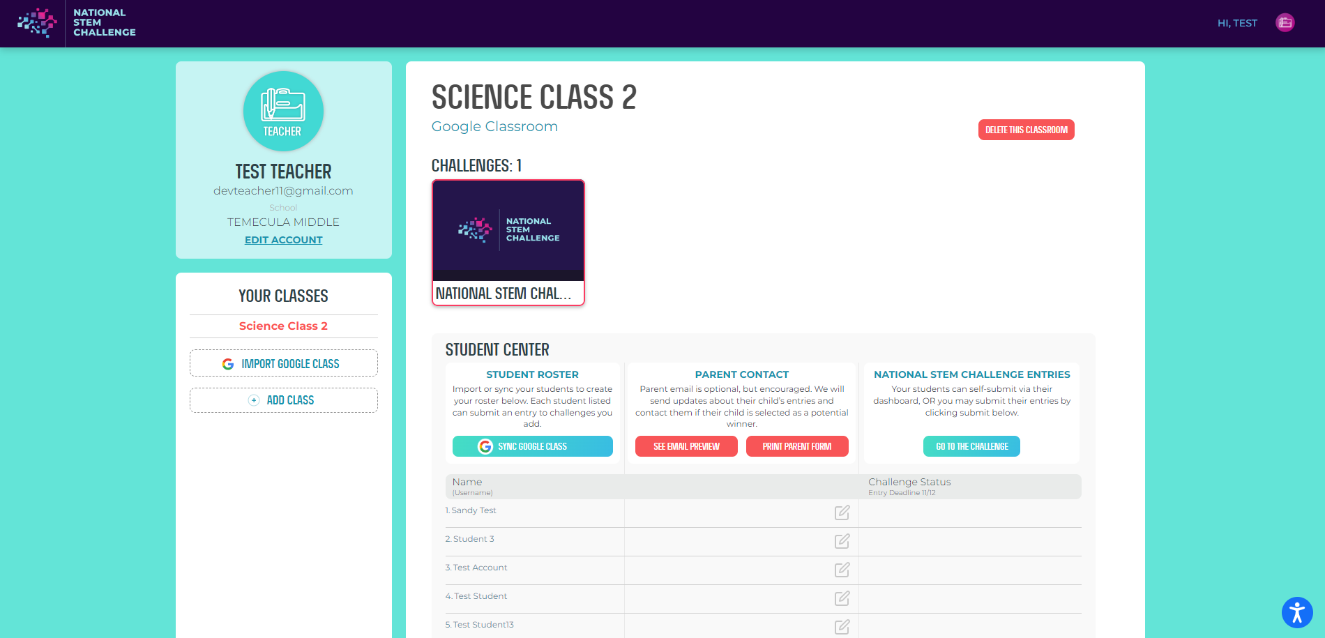Google Teacher: How to import a new Google Class – National STEM Challenge